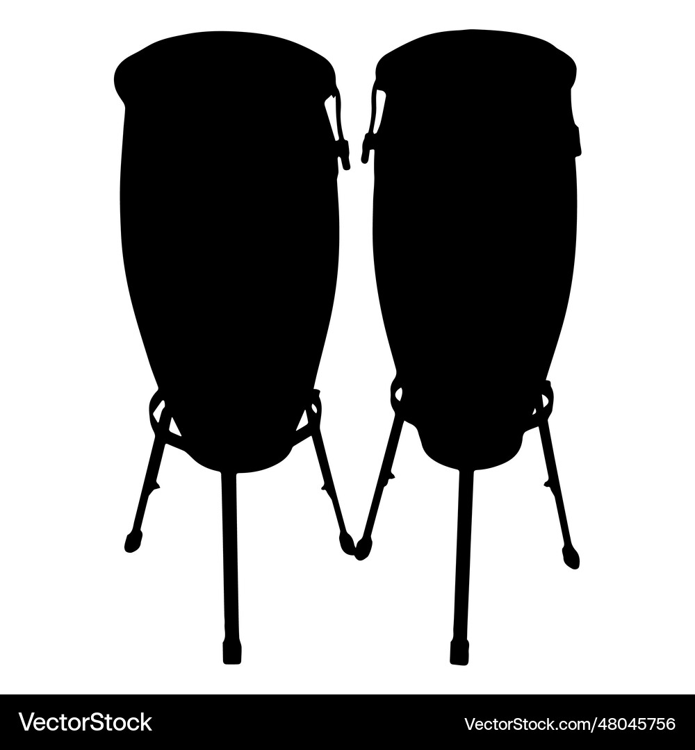 Congas musical instrument silhouette Royalty Free Vector