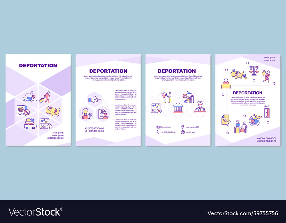 Deportation brochure template Royalty Free Vector Image