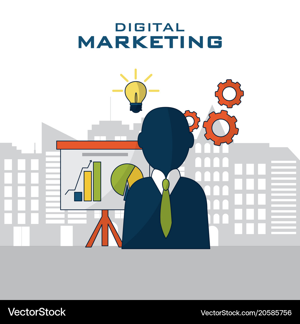 Digital marketing business Royalty Free Vector Image
