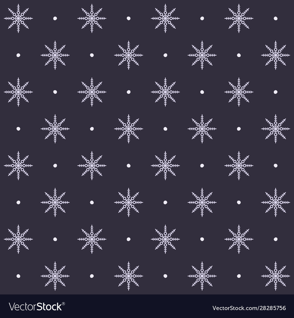 Dotted snowflake pattern seamless winter Vector Image
