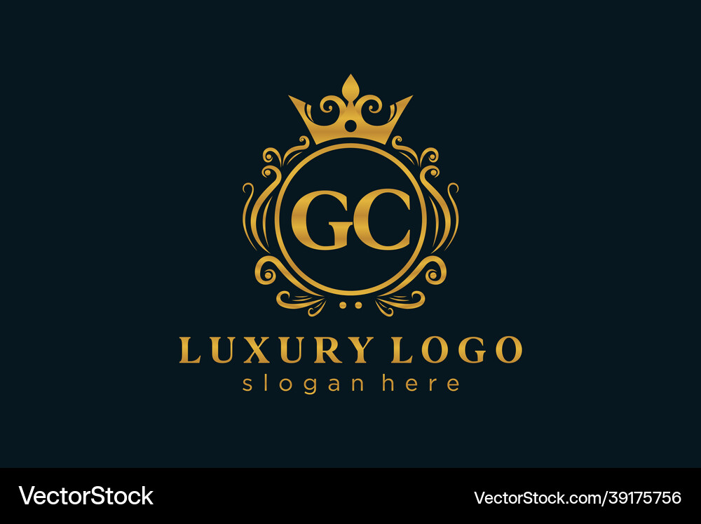 Initial gc letter royal luxury logo template Vector Image
