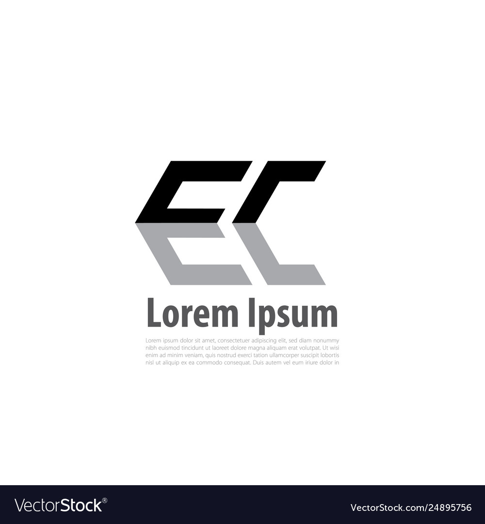 Initial letter ec linked hexagonal creative Vector Image