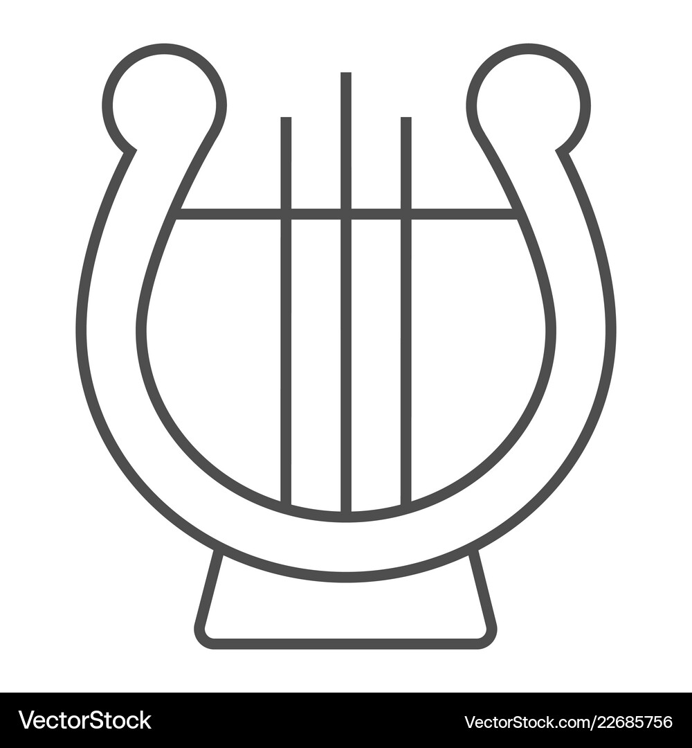 Lyre thin line icon musical and ancient harp Vector Image