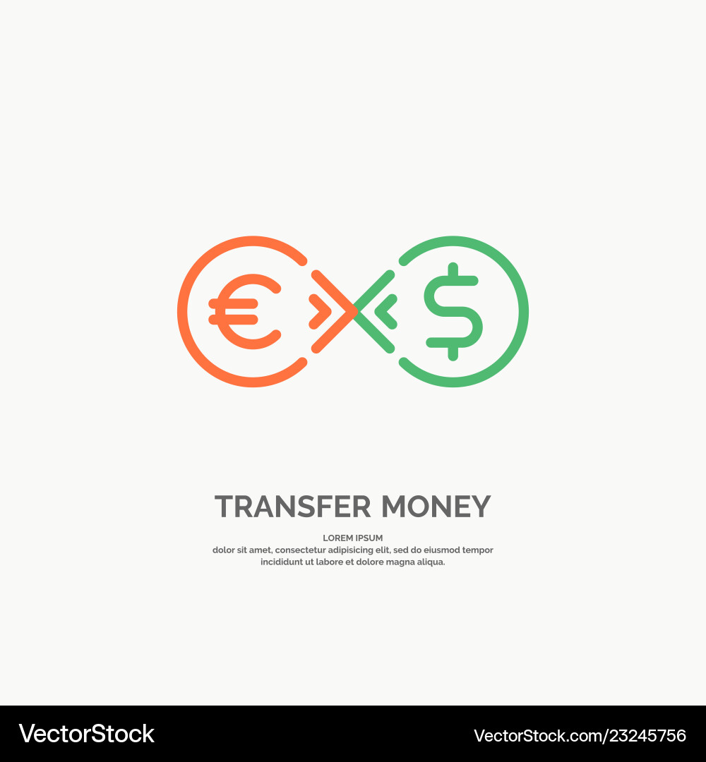 Modern money transfer icon and emblem Royalty Free Vector