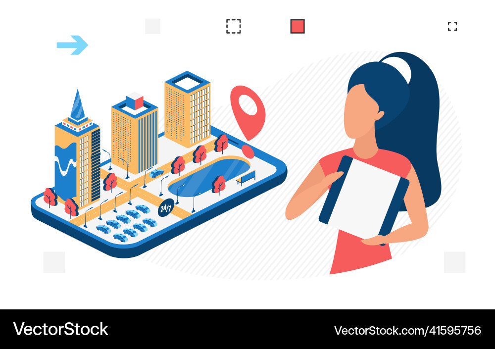 Smart city urban transportation infrastructure Vector Image