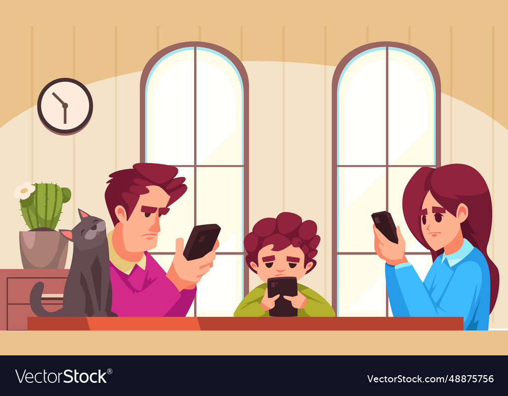 Smartphone addiction design concept Royalty Free Vector Smartphone addiction design concept Royalty Free Vector