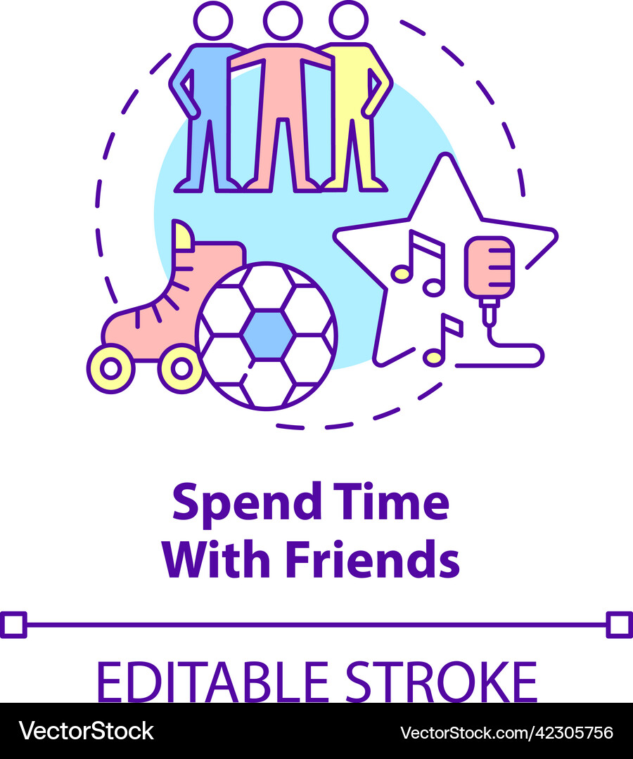 Spend time with friends concept icon Royalty Free Vector