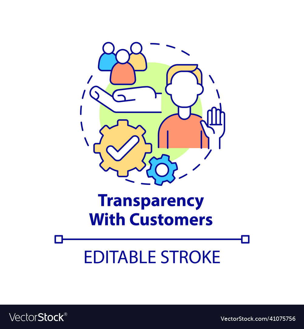 Transparency with customers concept icon Vector Image