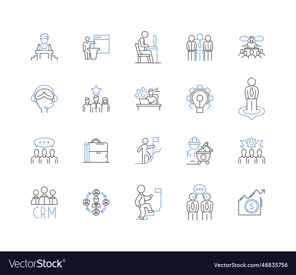 Work pathway line icons collection occupation Vector Image Work pathway line icons collection occupation Vector Image