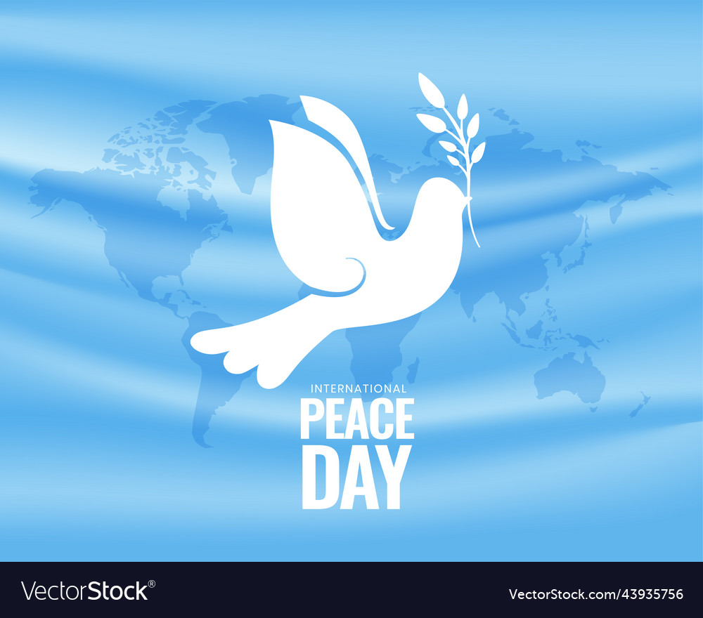 World peace day template with dove in paper cut Vector Image