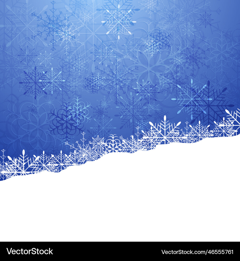 Christmas blue background with snowflakes Vector Image