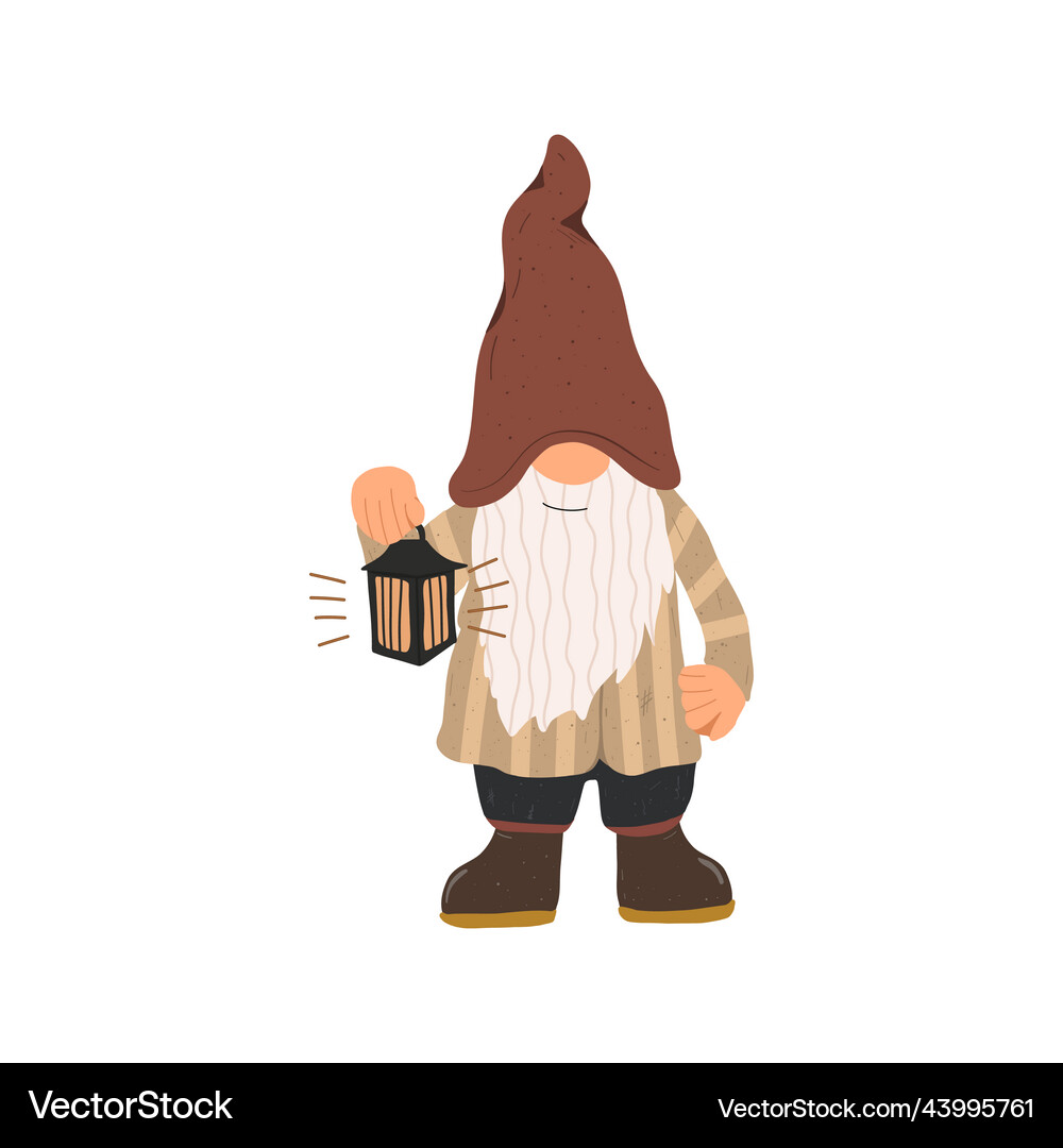 Cute garden gnome Royalty Free Vector Image - VectorStock