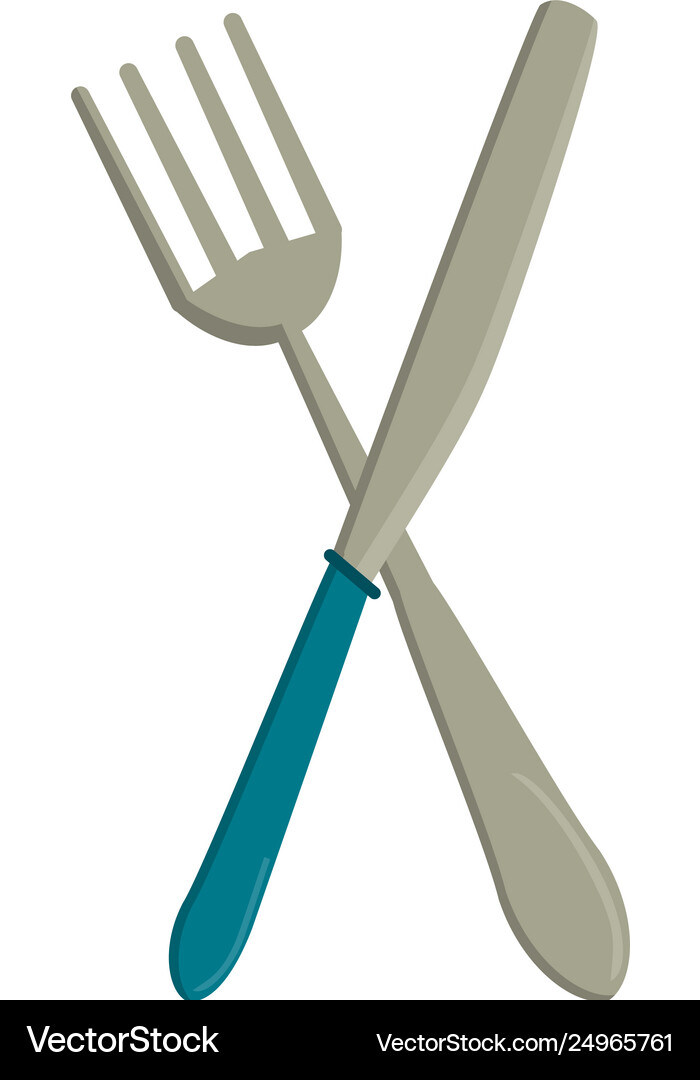 Cutlery fork and knife crossed symbol Royalty Free Vector