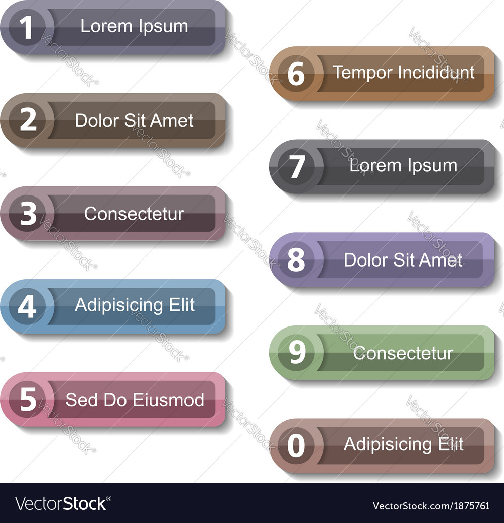 Design elements with numbers Royalty Free Vector Image