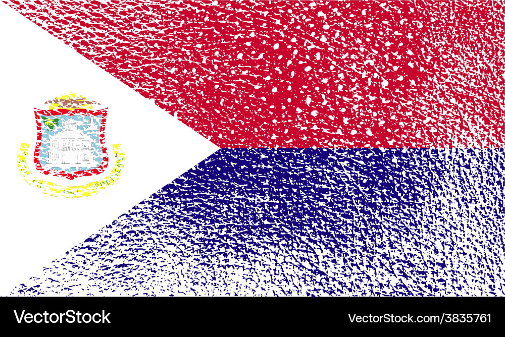 Flag of saint martin with old texture Royalty Free Vector
