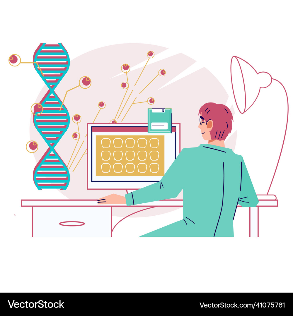 Genetic dna laboratory research biotechnology Vector Image