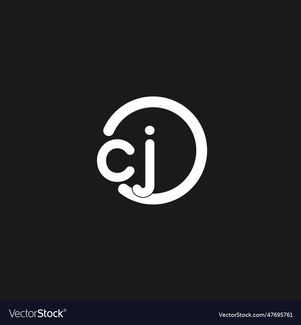 Initials cj logo monogram with simple circles Vector Image