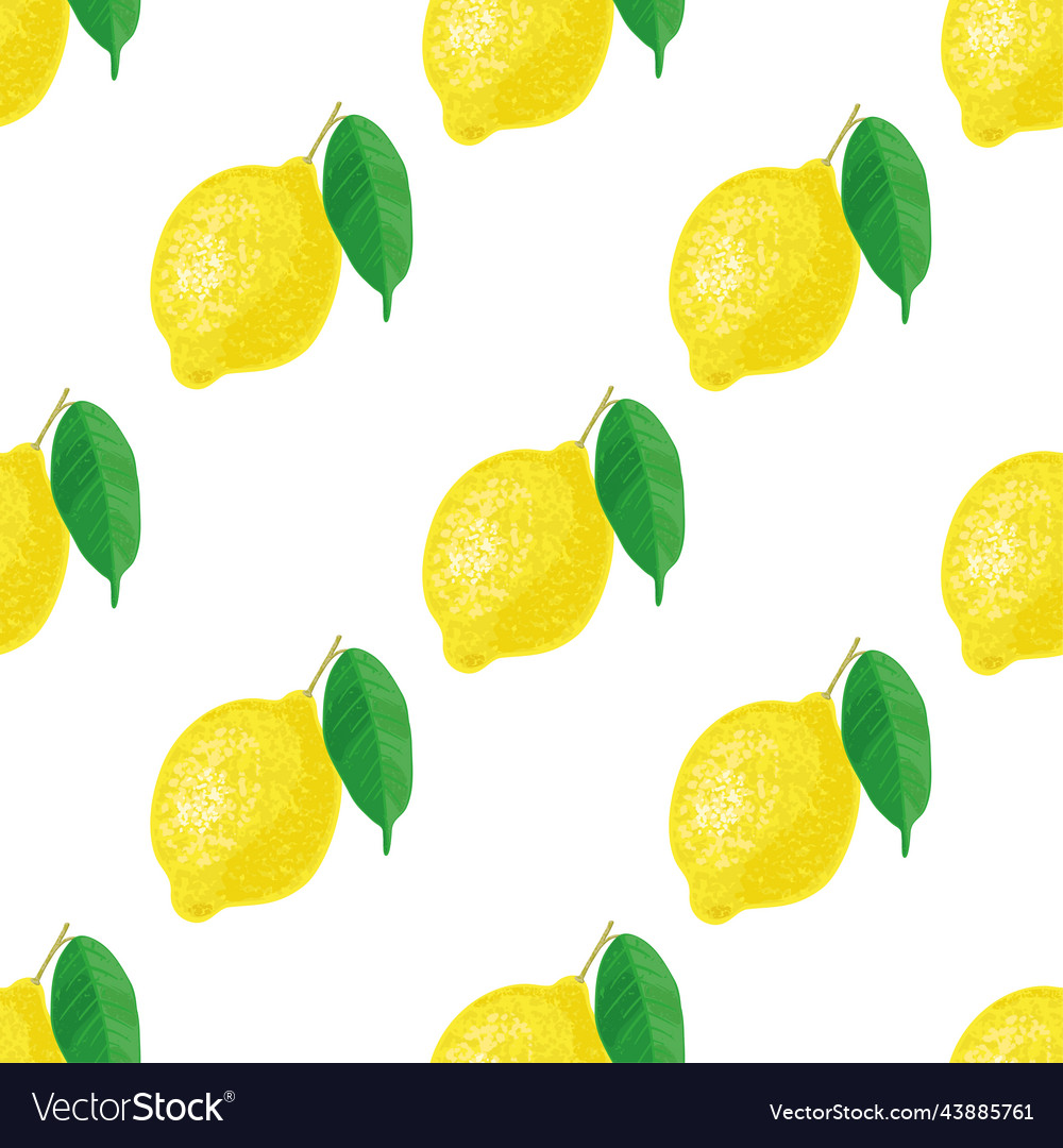 Lemon seamless pattern Royalty Free Vector Image