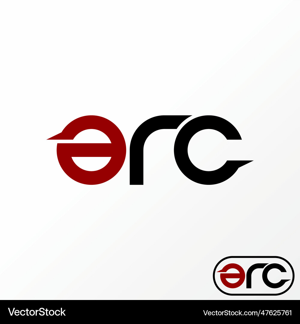 Letter arc font with cut swoosh on end initial Vector Image