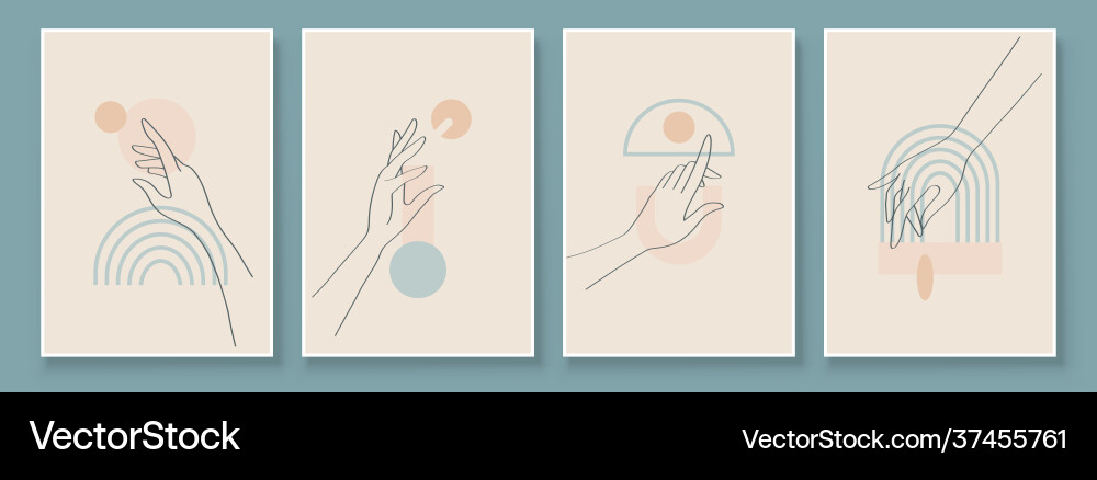 Modern abstract art with woman hands Royalty Free Vector