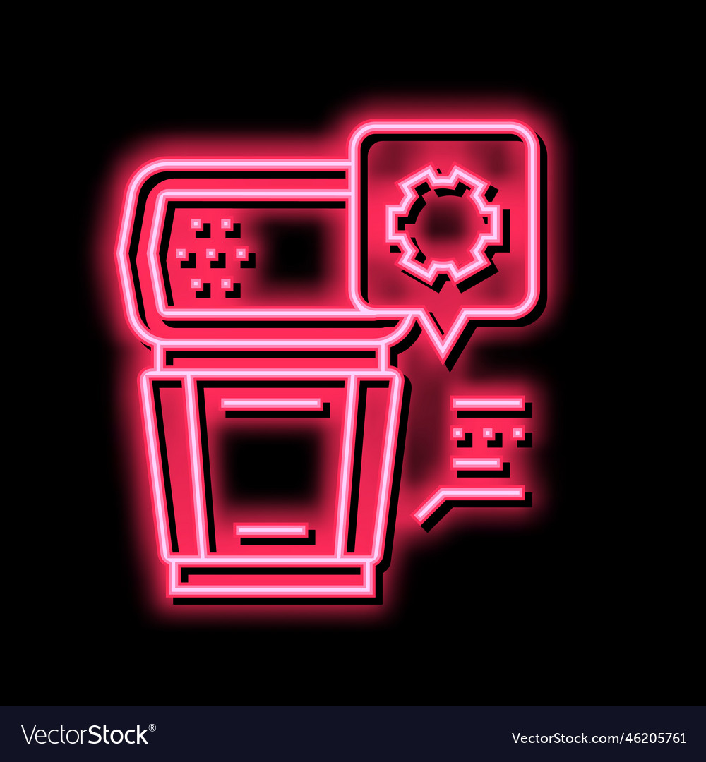 Photo camera flash repair neon glow icon Vector Image