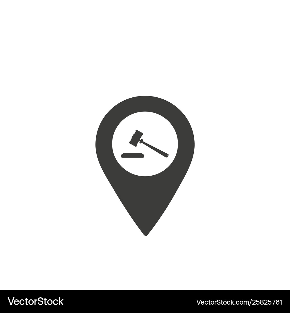 Pin auction court icon Royalty Free Vector Image