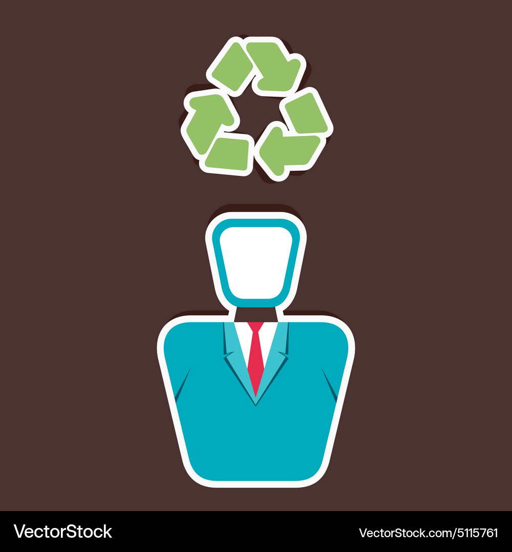 Recycle symbol on human head Royalty Free Vector Image