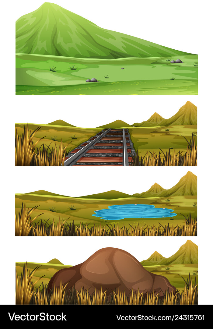 Set of nature landscape Royalty Free Vector Image