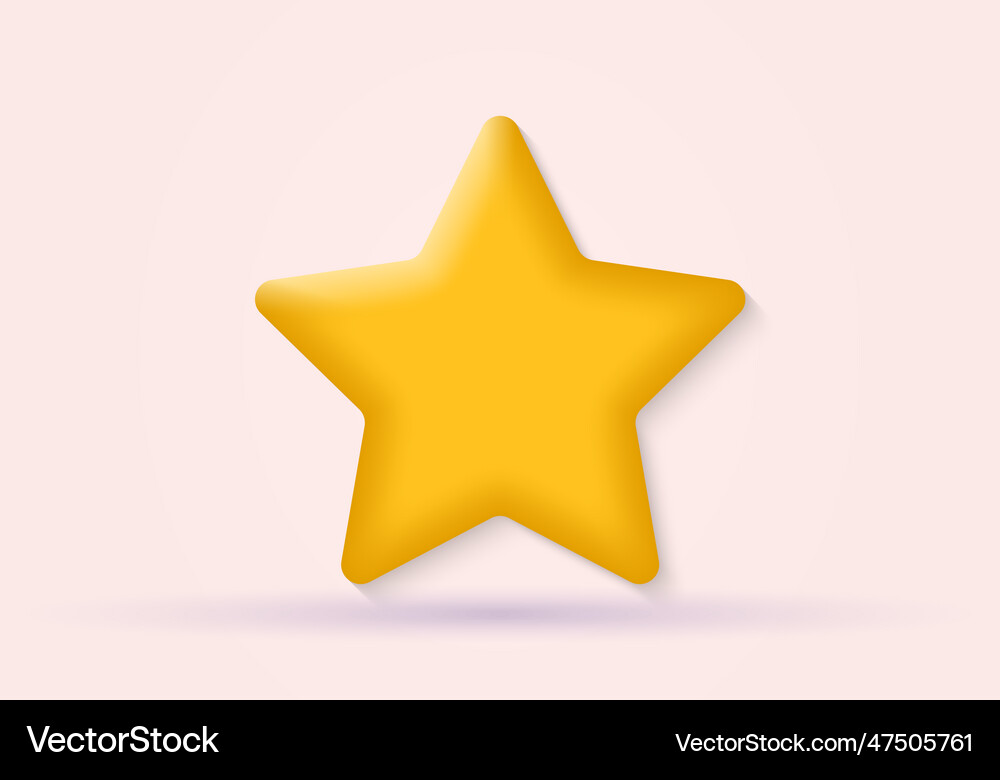 Star yellow icon 3d cartoon design Royalty Free Vector Image