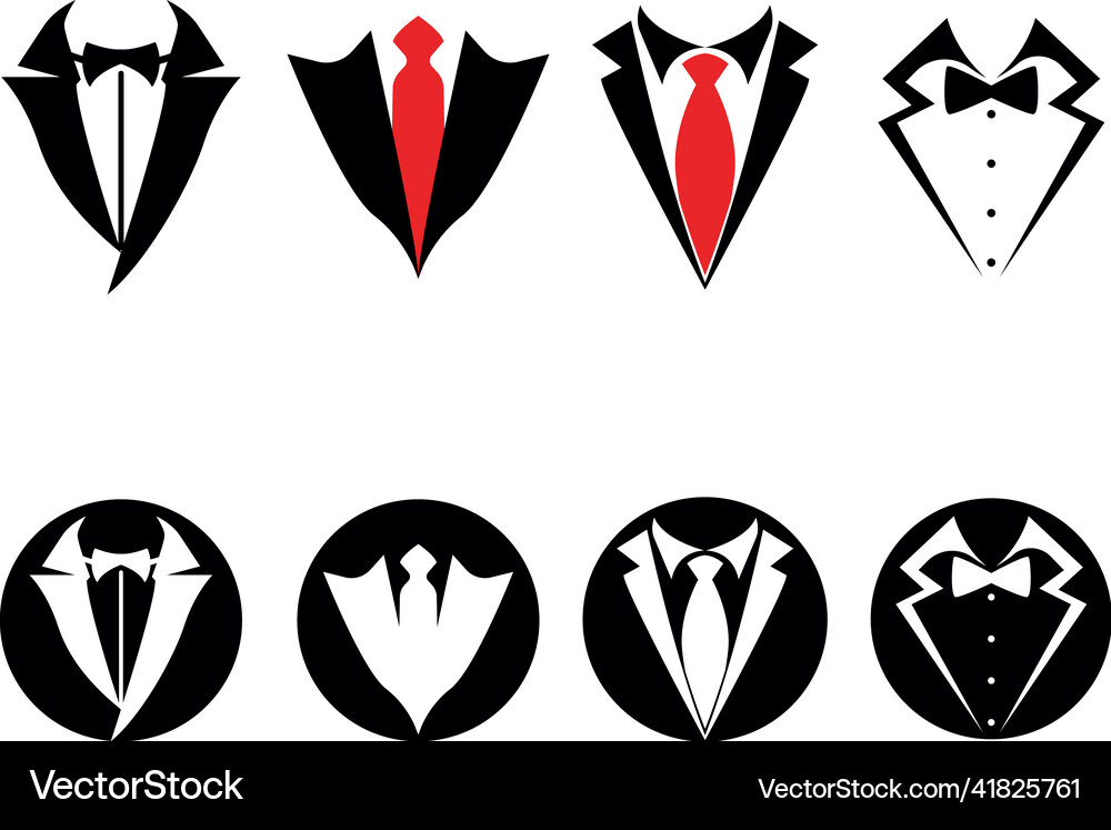 Tuxedo logo and symbol icon Royalty Free Vector Image