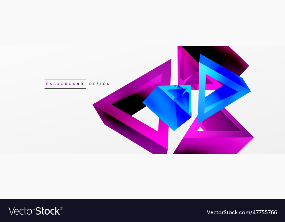 3d triangle abstract background basic shape Vector Image