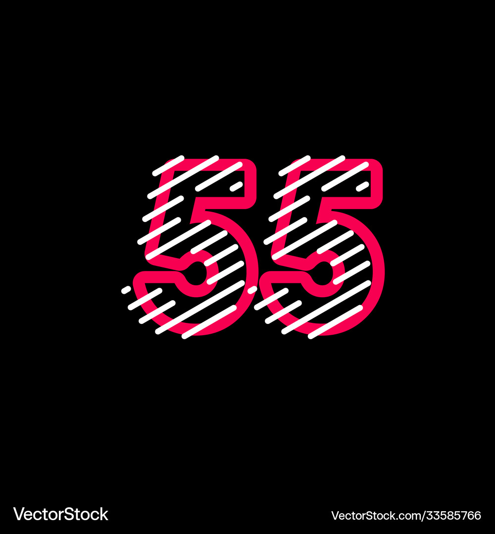 55 years anniversary line design logo template Vector Image