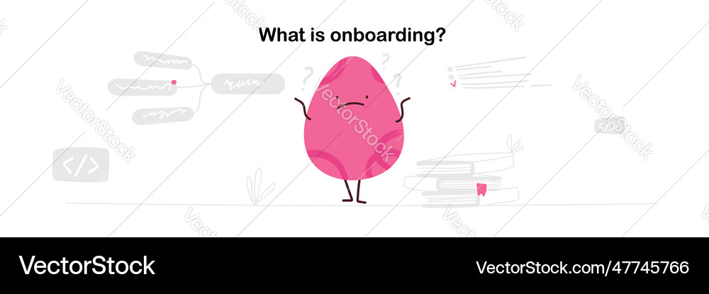 Banner what is onboarding with funny Royalty Free Vector