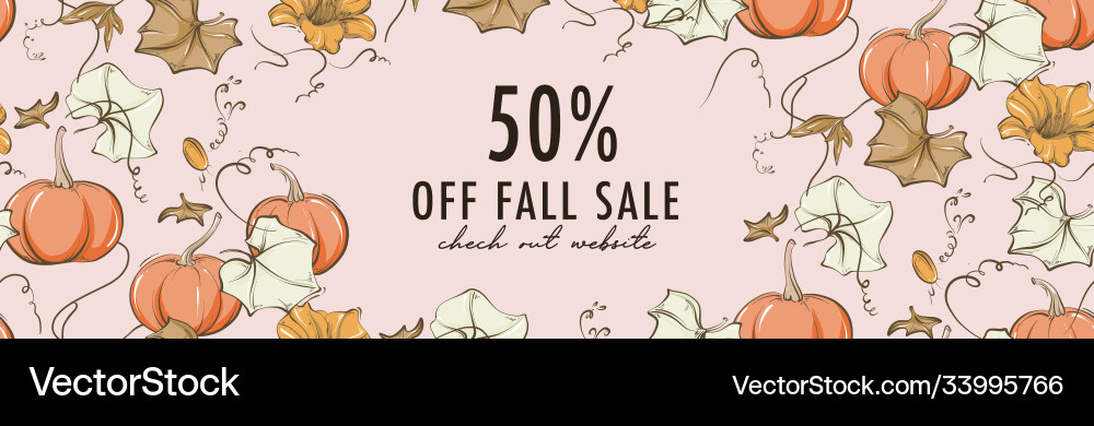 Fall promotion template pumpkin bloom design kids Vector Image
