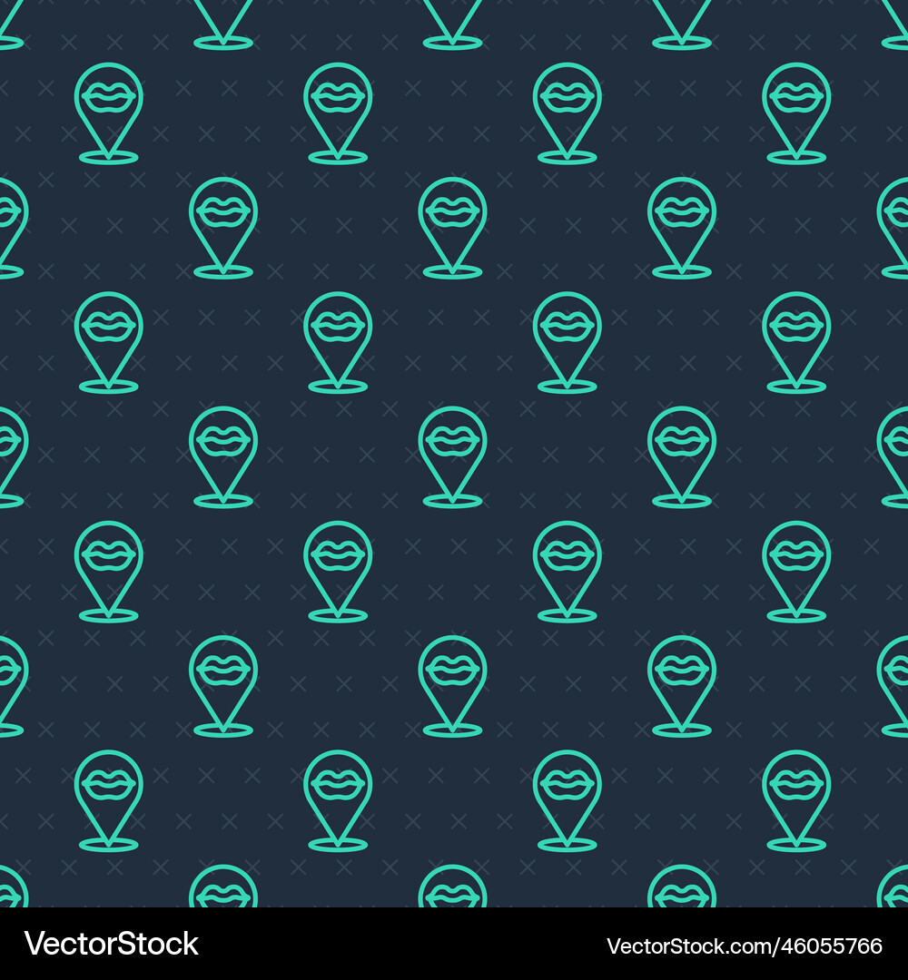 Green line smiling lips icon isolated seamless Vector Image