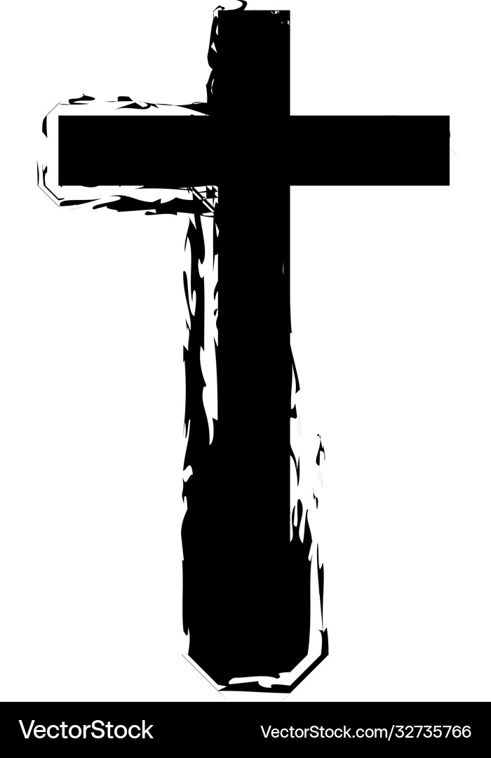 Hand drawn cross icon christianity Royalty Free Vector Image