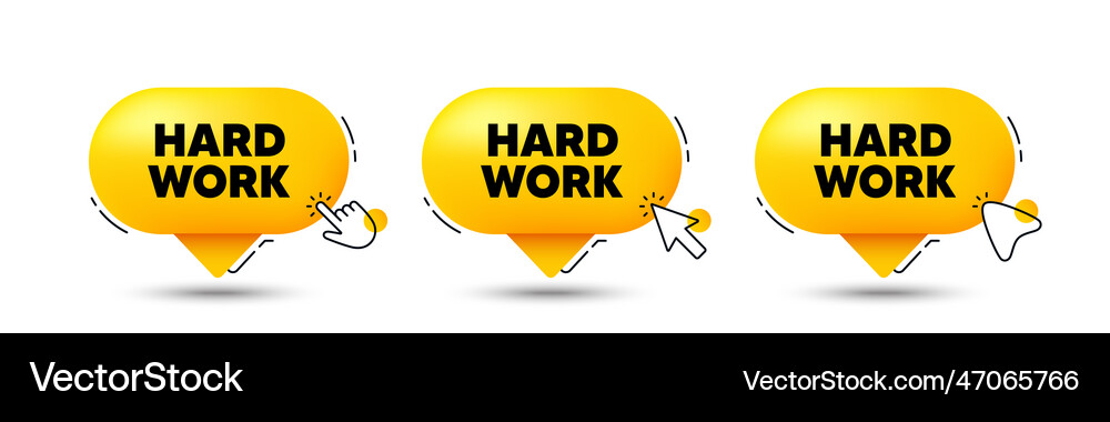 Hard work tag job motivational offer click here Vector Image