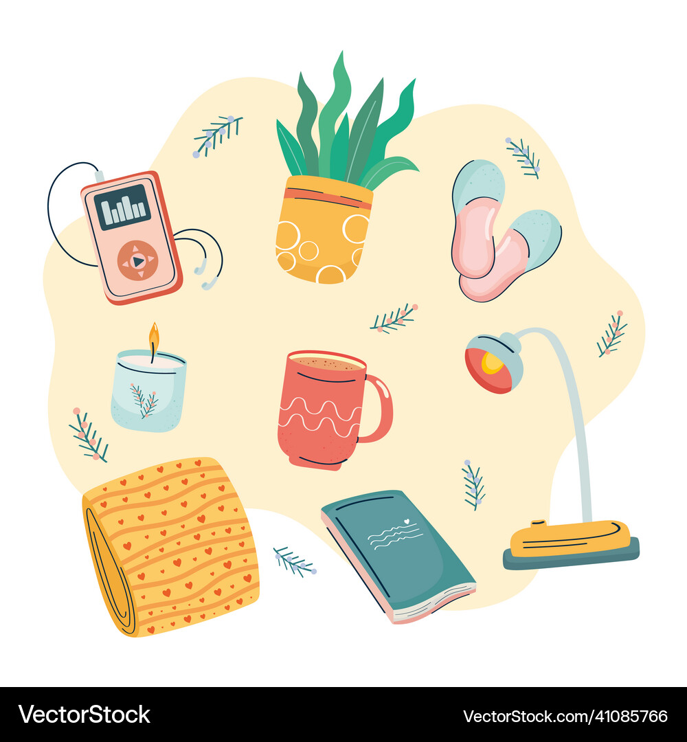 Home cute eight icons Royalty Free Vector Image