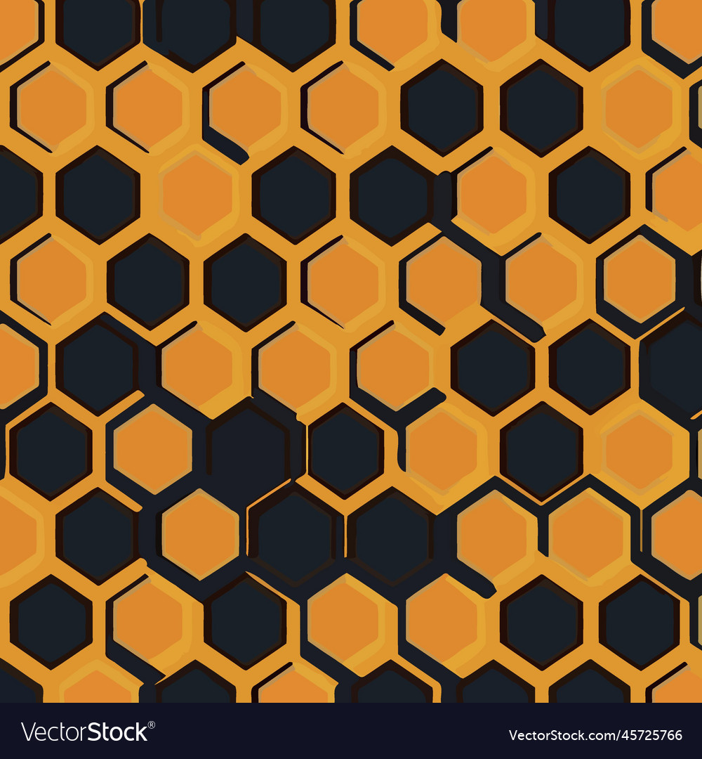Honeycomb based yellow hexagonal pattern Vector Image