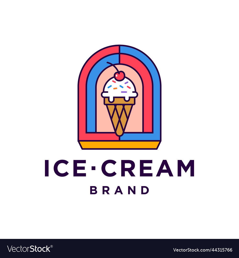 Ice cream gelato premium logo italian cream Vector Image Ice cream gelato premium logo italian cream Vector Image