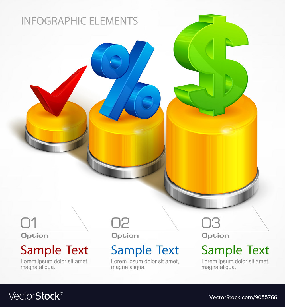 Infographic elements on chart Royalty Free Vector Image