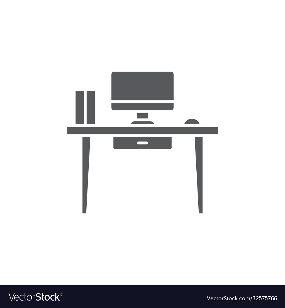 Office workspace desk icon symbol Royalty Free Vector Image Office workspace desk icon symbol Royalty Free Vector Image