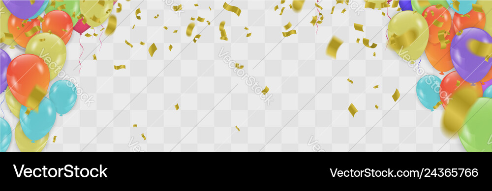 Party celebration for anniversary border Vector Image