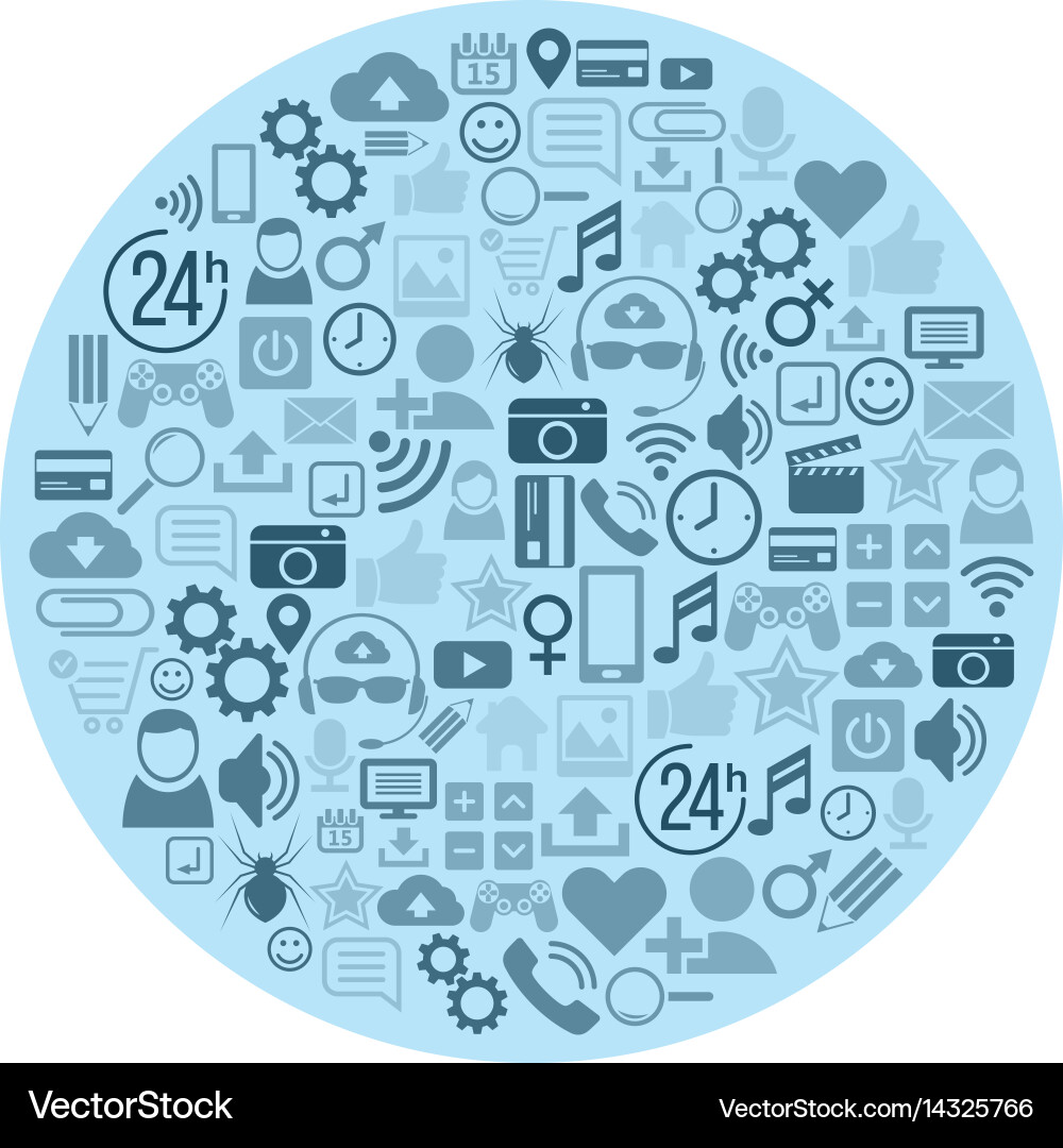 Social media background icons layout Royalty Free Vector