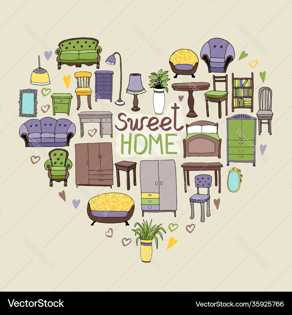 Sweet home concept Royalty Free Vector Image - VectorStock