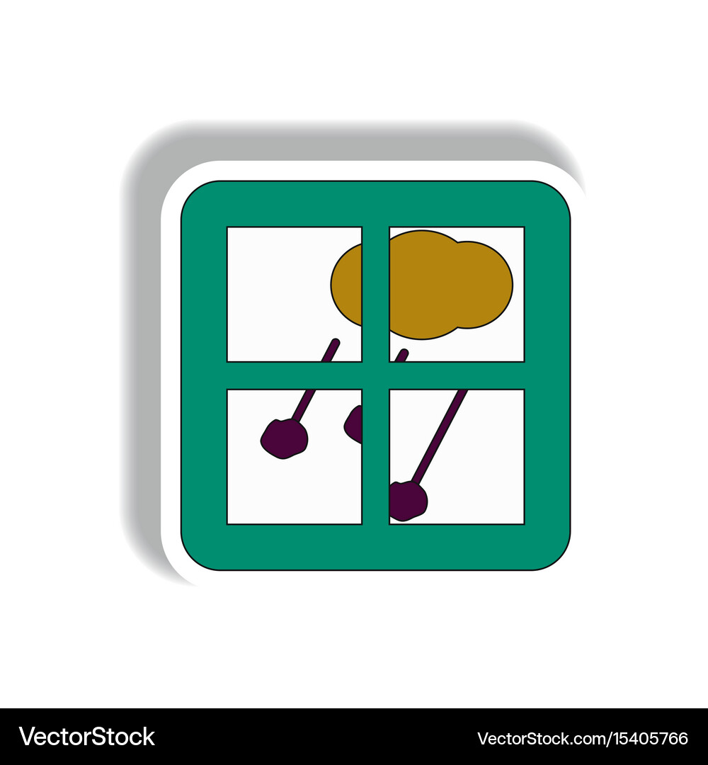 Weather sticker hail and window cloud Royalty Free Vector