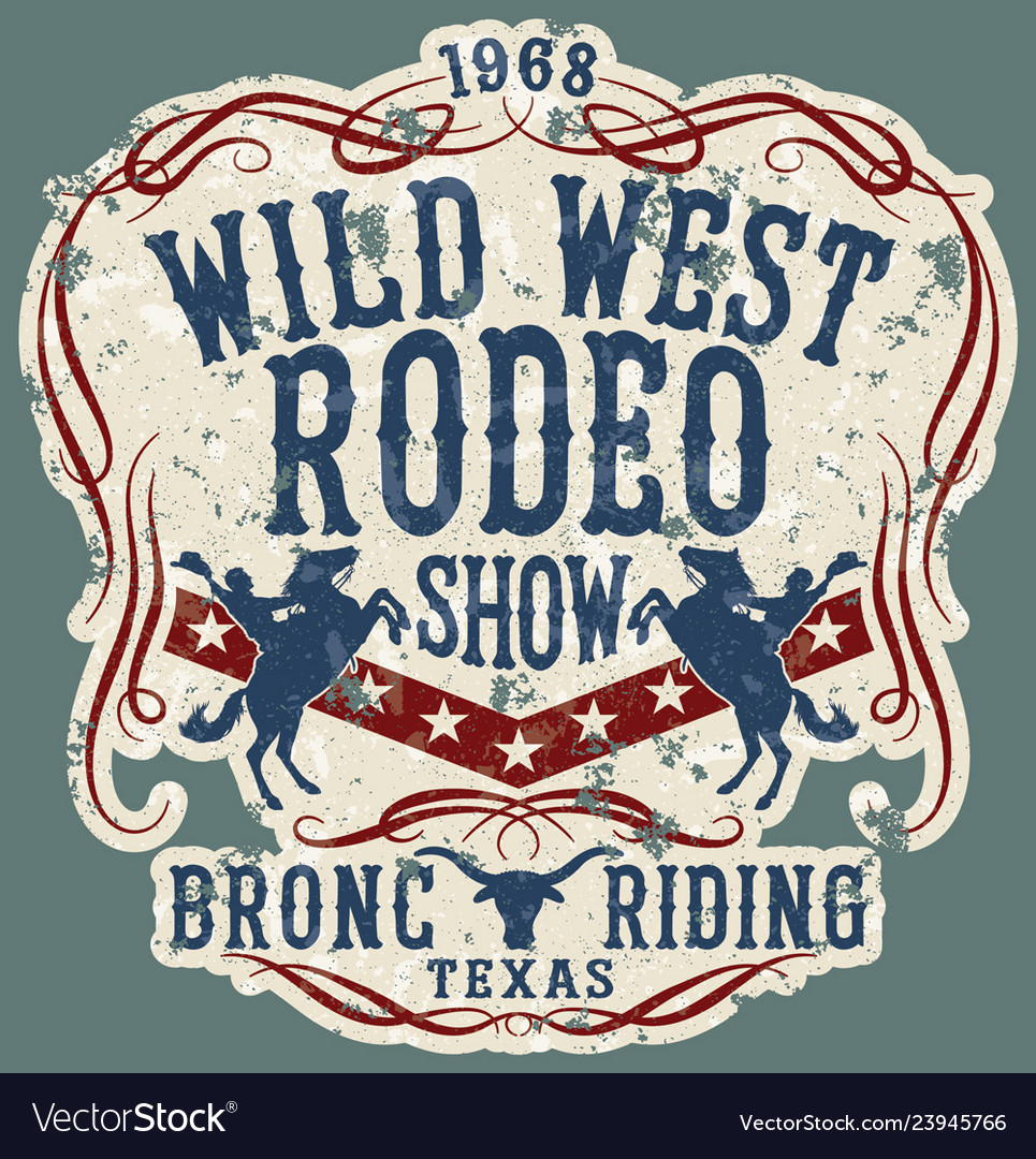 Wild west rodeo horse show Royalty Free Vector Image