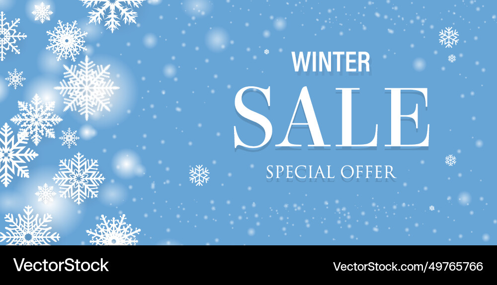 Winter sale poster with snowflake Royalty Free Vector Image