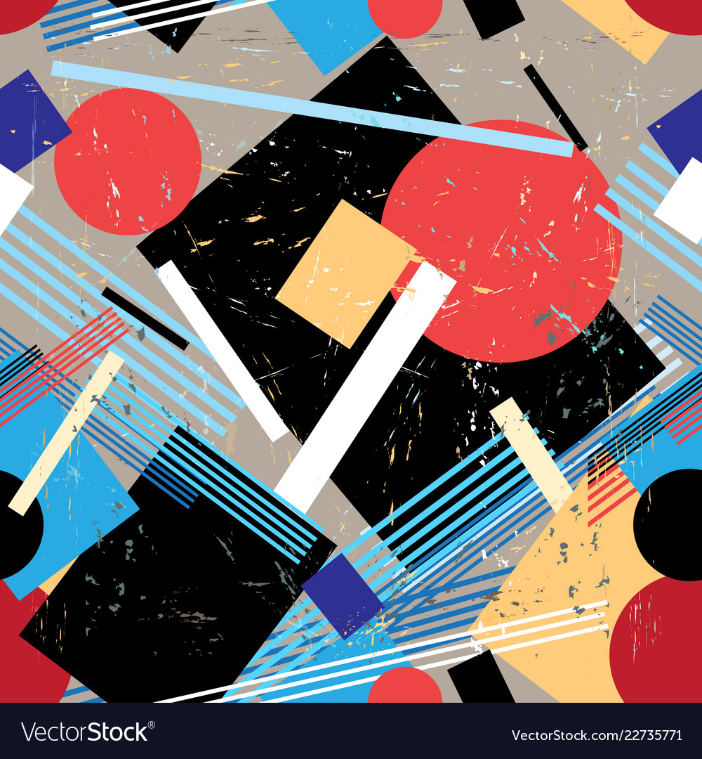 Abstract seamless pattern of bright geometric Vector Image