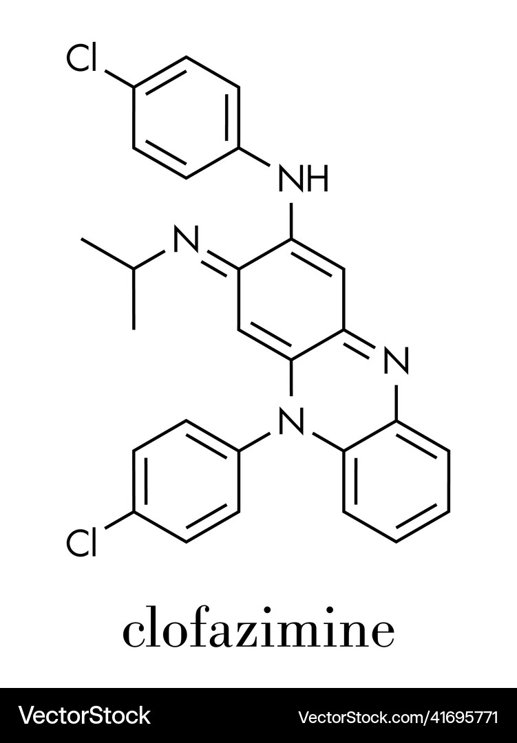 Clofazimine leprosy drug molecule skeletal formula